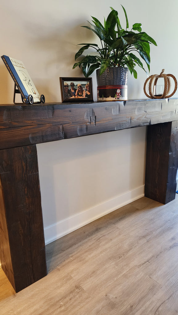 Rustic Refined BIG TIMBER Wall Table, Console Table, Ubud – Hewn & Forged